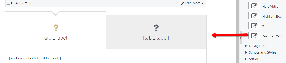 Featured tabs widget
